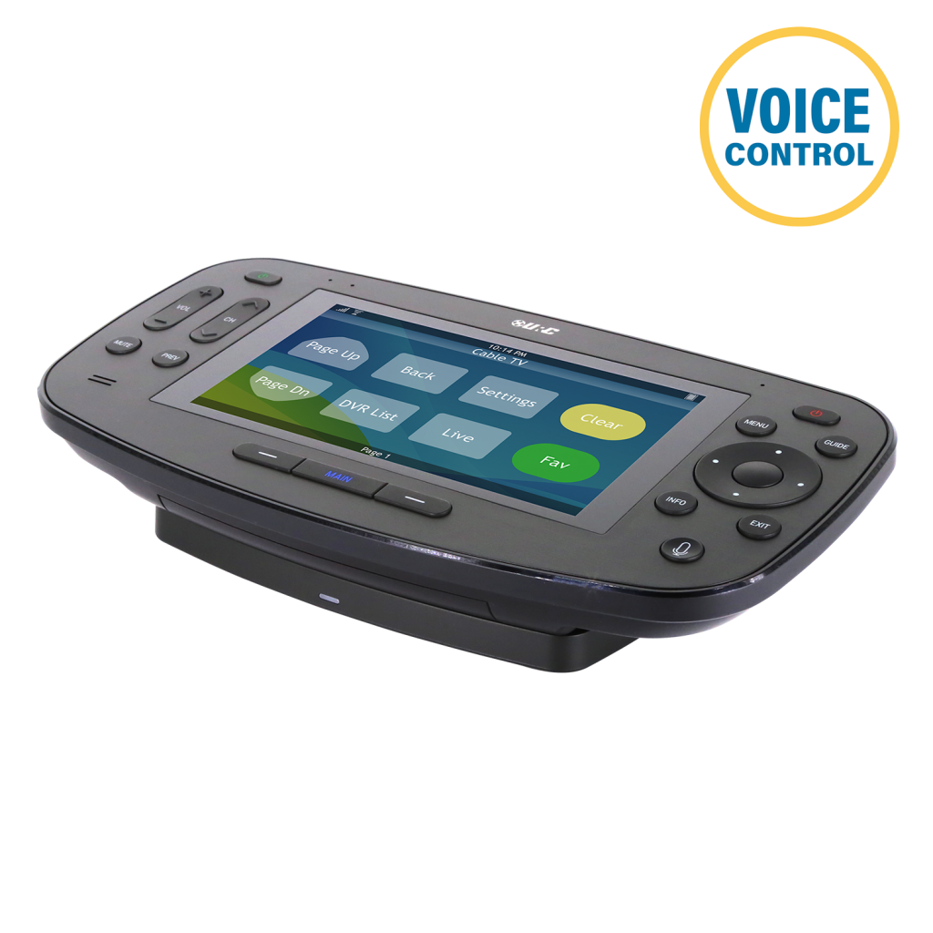 Handheld Touch Screen with Hard Buttons and Voice Control - URC Automation